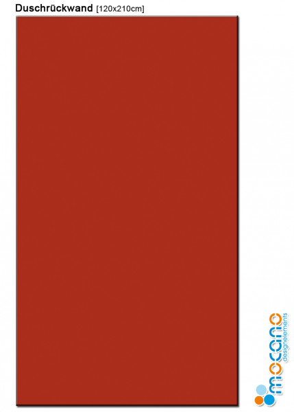 Ziegelrot - Duschrückwand Ziegel Rot in 120x210cm einfarbig UNI ...